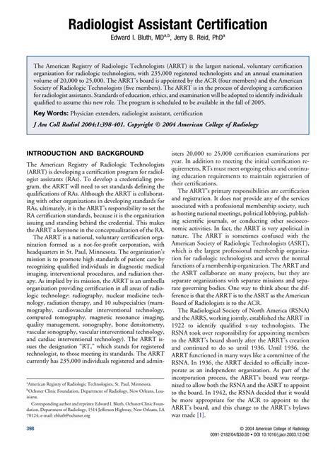 Pdf Radiologist Assistant Certification Dokumen Tips