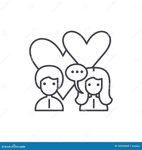 Love Relationship Line Icon Concept Love Relationship Vector Linear