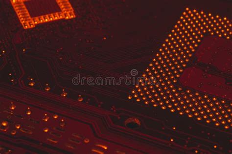 Processor Pins Macro Computer Motherboard Close Up Cpu Pins On A