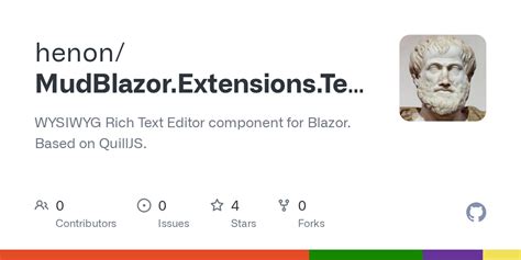 Github Henonmudblazorextensionstexteditor Wysiwyg Rich Text Editor Component For Blazor