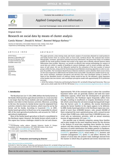 pdf research on social data by means of cluster analysis