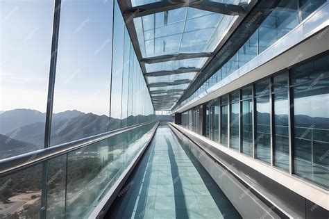 Premium Photo Skybridge Made Of Glass And Steel Modern Structure And
