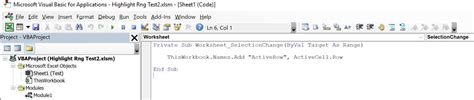 VBA Blogs Dynamically Highlight The Row