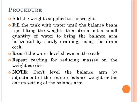 ppt experiment 1 hydrostatic force on a plane surface powerpoint