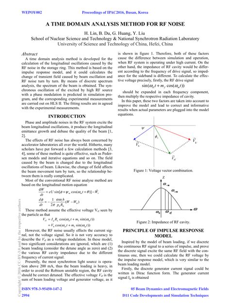 Pdf A Time Domain Analysis Method For Rf Noise