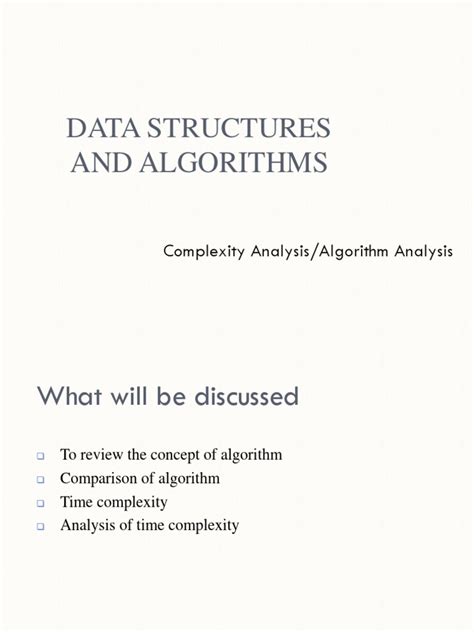 data structures and algorithms complexity analysis algorithm analysis