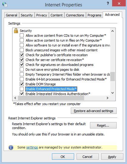 Disable Enhanced Protected Mode Internet Explorer Hikvision Portal