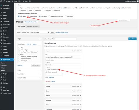 Open Menu Links In A New Tab Window Total Docs