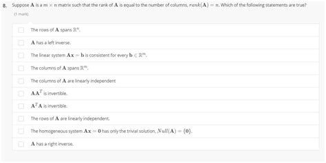 Solved Suppose A Is A M X N Matrix Such That The Rank Of Chegg