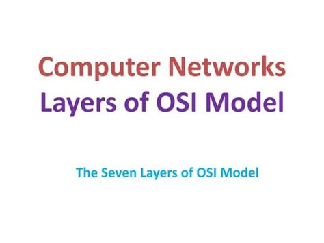 7 layers of osi models ppt