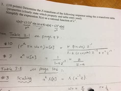 solved determine the z transform of the following sequence