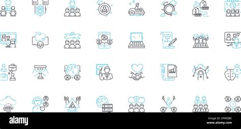 Group Alliance Linear Icons Set Collaboration Unity Teamwork