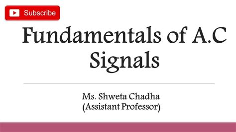 Fundamentals Of Ac Signals Youtube