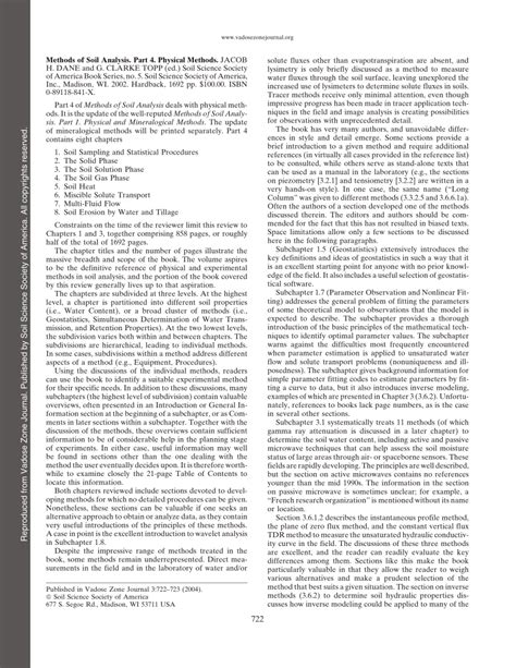 PDF Methods Of Soil Analysis