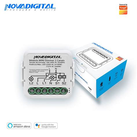 Ms 122dm Mini MÓdulo Dimmer 2 Canais Novadigital Js Distribuidor Cftv
