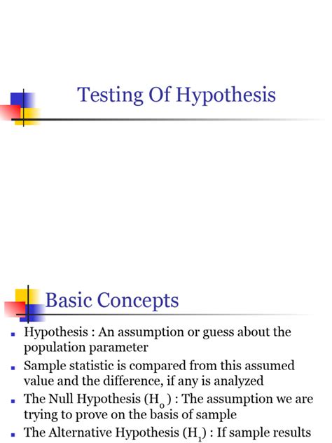 Hypothesis Testing Pdf Statistical Significance Hypothesis
