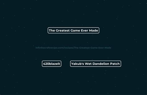 🎮 The Greatest Game Ever Made Recipe How To Make The Greatest Game