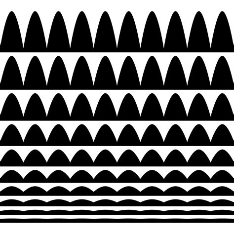 A Collection Of Wavy Zigzag Horizontal Wiggly Lines Seamless Borders And Smooth And Angular