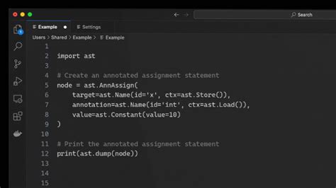 basic example of python module ast expression