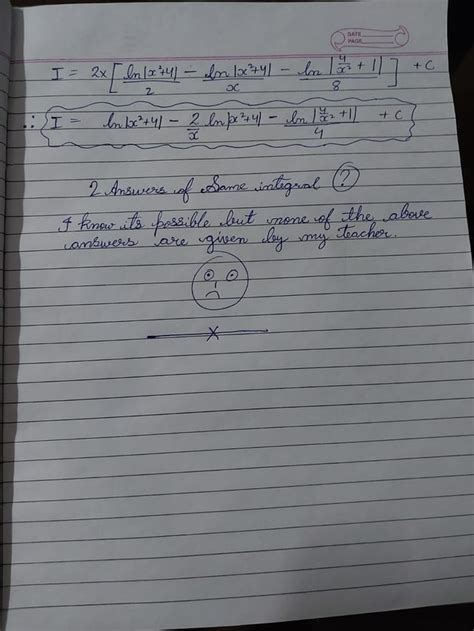 Indefinite Integration Doubt R Jee