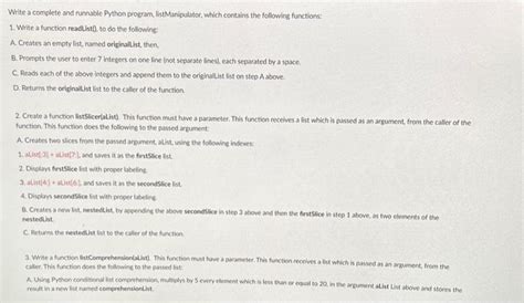 Solved Write A Complete And Runnable Python Program