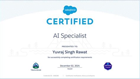 Yuvraj Singh Rawat On Linkedin Salesforce Ai Certification Techinnovation Continuouslearning