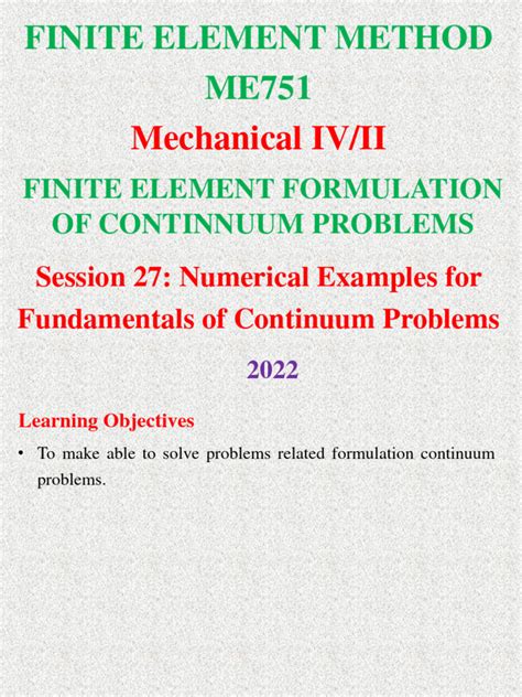 Session 27 C4t4 Numerical Examples For Fundamentals Of Variational Formulation Pdf Teaching