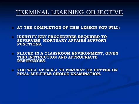 PPT TERMINAL LEARNING OBJECTIVE PowerPoint Presentation Free Download ID 262245