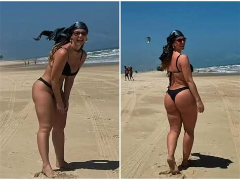 Paolla Oliveira Posa De Biquíni Em Dia De Praia No Ceará