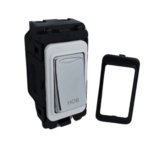 Polished Chrome 20A DP Engraved Grid Switch Hob GSHBPC United Electrical Products