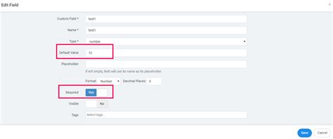 enabling required in custom field disable default value leadshook