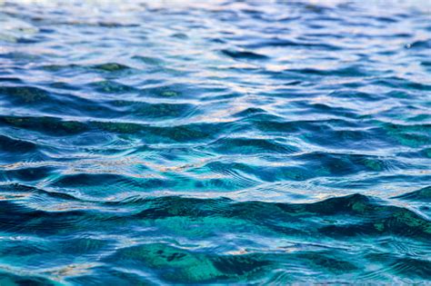 산호초는 맑고 푸른 물을 통해 볼 수 있습니다 아름 다운 푸른 바다 파도 사진 클로즈업 바다 또는 바다에서 해변 휴가 배경은 이미지와 텍스트를 삽입합니다 관광 여행 0명에