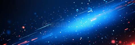 Abstract Blue Red Streaks Of Light Exploding In Digital Space Generated By Ai Stock