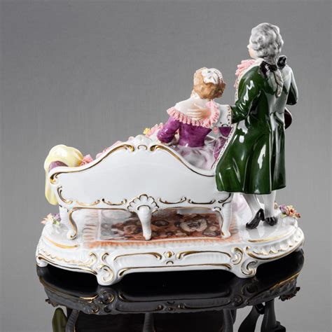Статуэтка Влюбленные фарфор роспись золочение кружевной фарфор Unterweissbach Werkstätten