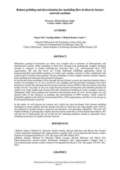 Pdf Robust Gridding And Discretization For Modelling Flow In Discrete Facture Network Medium