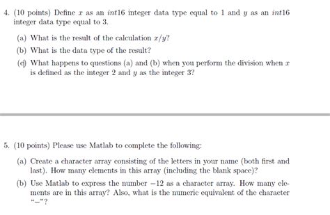 Solved Define X As An Int16 Integer Data Type Equal To 1 And