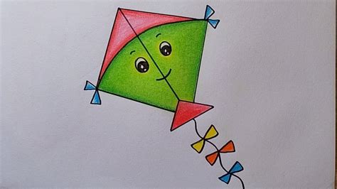 How To Draw Kite 🪁 Step By Step Easy Kite Drawing And Colouring Youtube