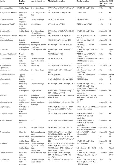 Summary Of Micropropagation Via Organogenesis And Axillary Shoot Download Table