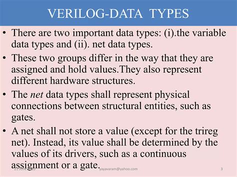 Verilog Data Types For Beginners Pptx