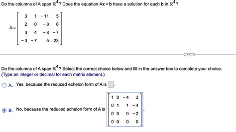 Do The Columns Of A Span Does The Equation Axb