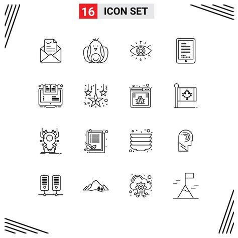 16 Thematic Vector Outlines And Editable Symbols Of Learning Hardware Easter Coding Member