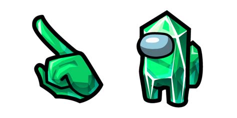 Among Us Green Emerald Character Cursor Custom Cursor