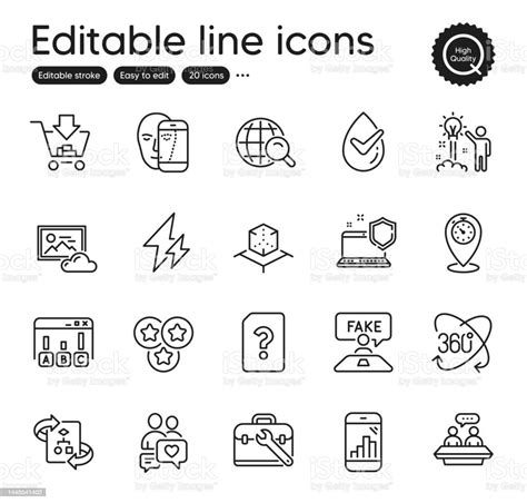 set of technology outline icons contains icons as face biometrics photo