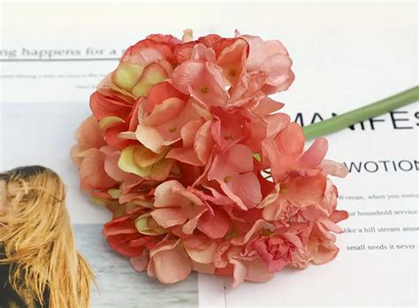 1 Бр Изкуствено Цвете Изкуствено Хортензия Печено Цвете Изкуствено Цвете Реалистична