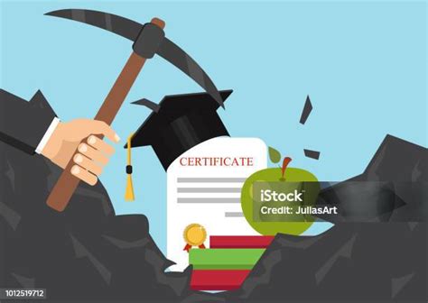 모자도 서 증명서에 졸업 벡터 일러스트입니다 교육 아이콘입니다 공부에 대한 스톡 벡터 아트 및 기타 이미지 공부 과학 교육 Istock