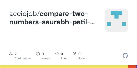 Github Acciojobcompare Two Numbers Saurabh Patil 9787