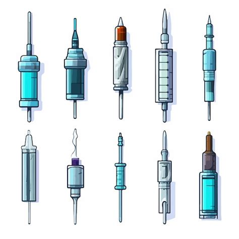 Professional Medical Injection Types On White Background Illustration Premium Ai Generated Vector