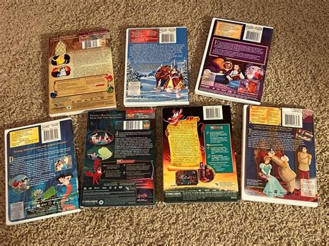 Classic Disney Princess Movies Dvd Lot Ariel Cinderella Mulan Belle