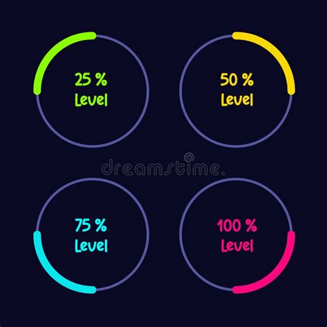 Various Types Of Colorful Progress Infographics Stock Vector Illustration Of Column Graphic