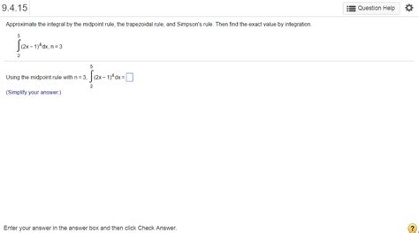 solved 9 4 14 approximate the following integrals by the